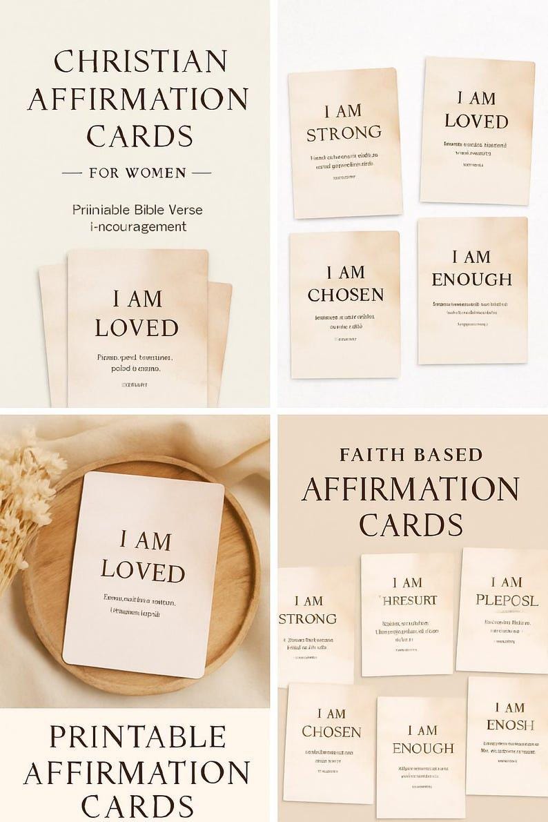 Faith-based Affirmation Cards: Bible Verse Christian Gifts (digital ...