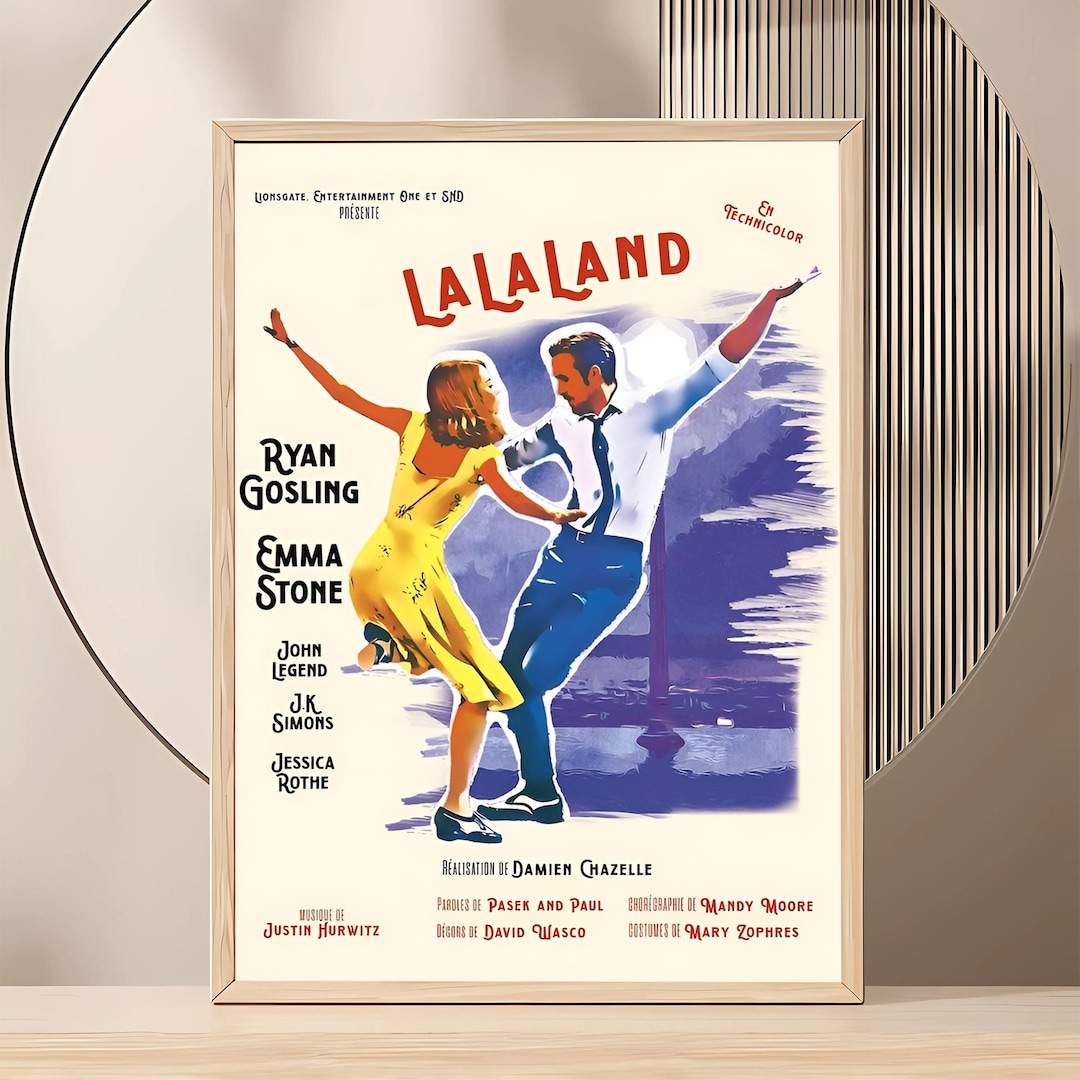 La La Land Movie Poster, High Quality Canvas Art Print, Vintage Movie ...
