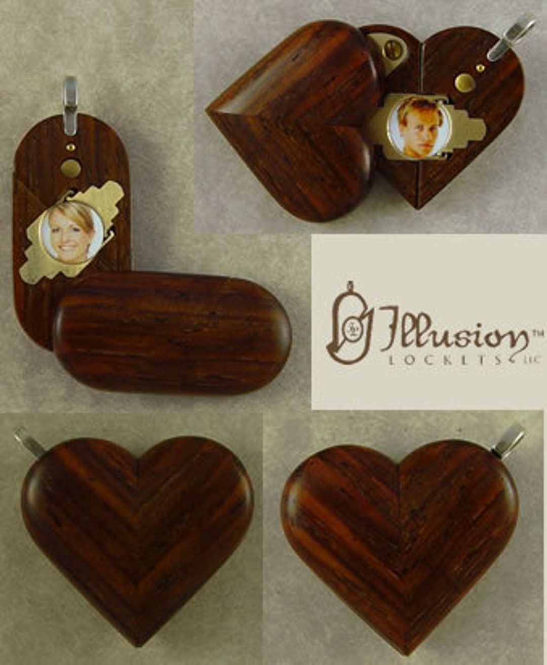 4537 Coco Bolo Wood Illusionist Locket Magic Heart Pendant by Illusion ...