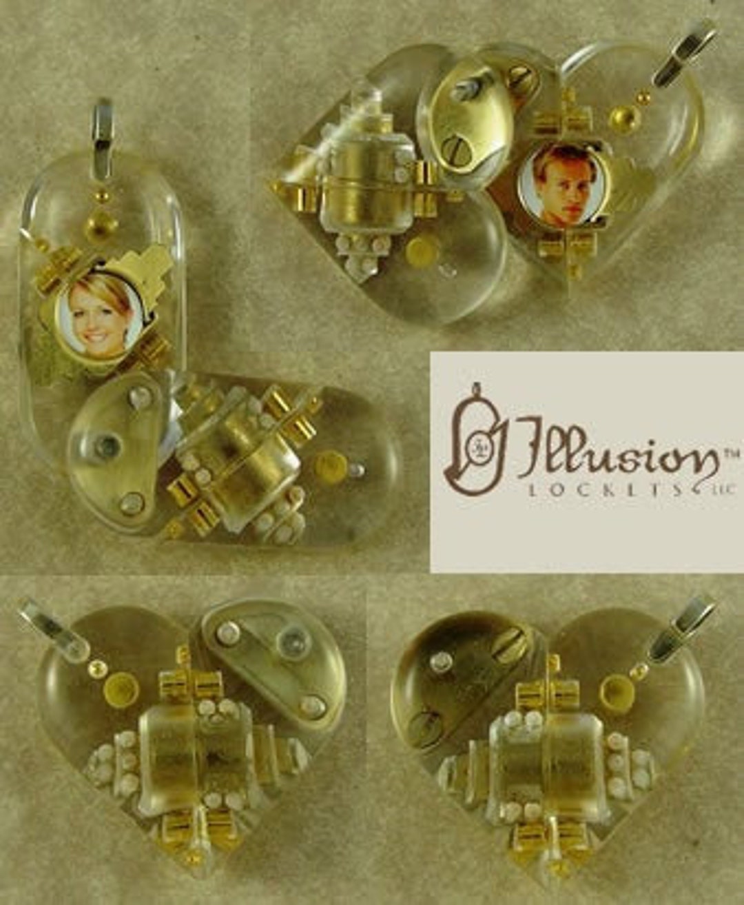 Illusionist Locket 5568 Thin Clear Acrylic Magic Heart Pendent Necklace ...
