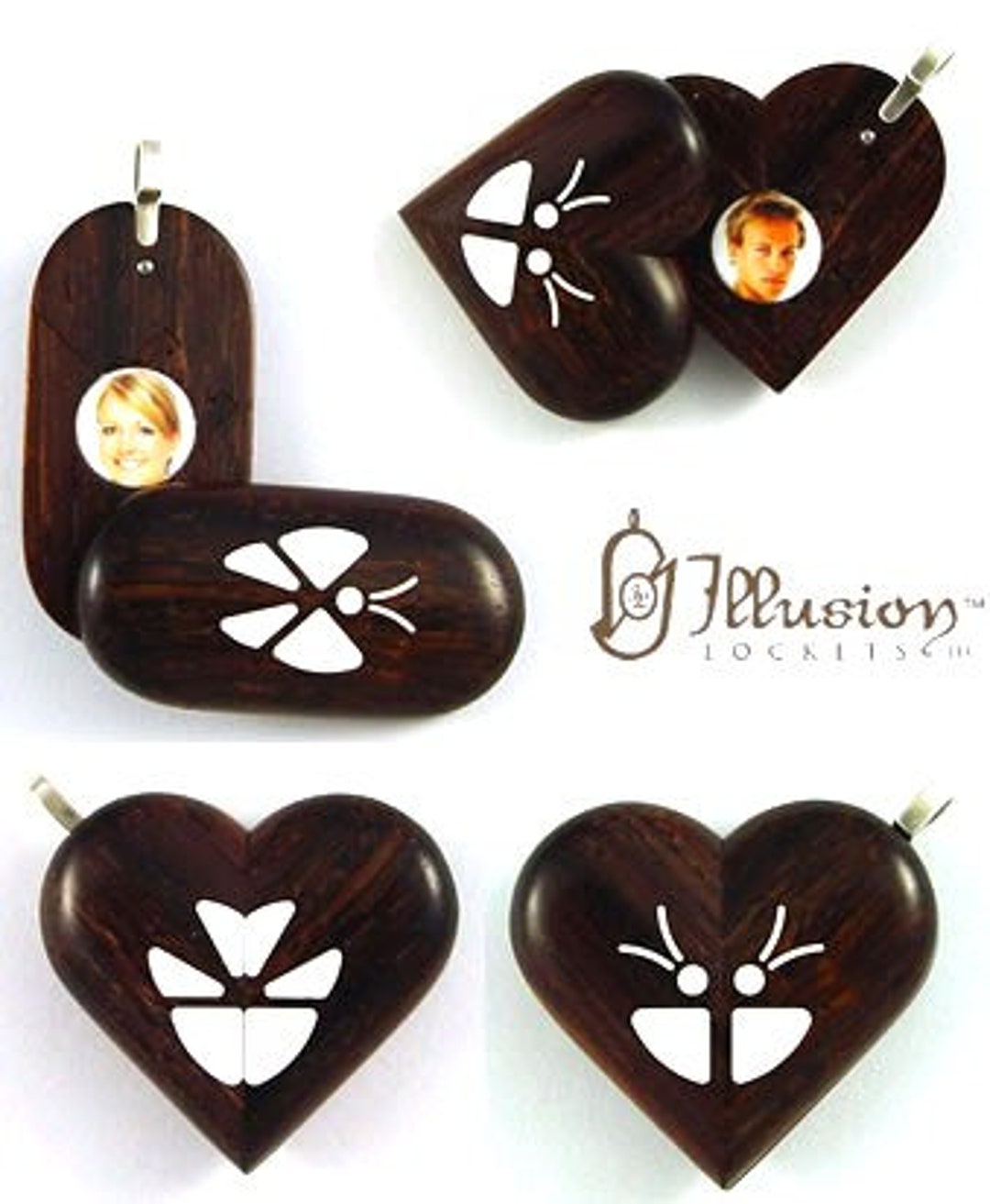 4941 Coco Bolo Wood Illusionist Locket Natural Magic Butterfly Pendant ...