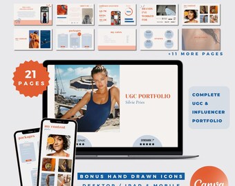 UGC Portfolio Template, UGC Creator Portfolio, Orange UGC Media Kit ...