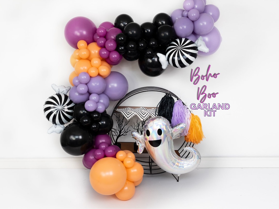 Boho Boo Halloween Balloon Garland Arch Kit • Spooky Ghost Balloons ...