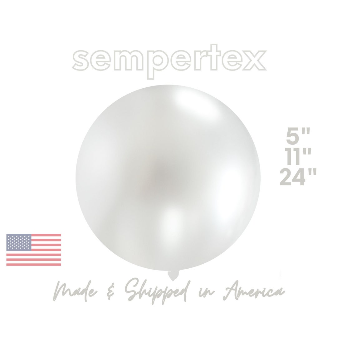 Pearl White Sempertex Latex Balloons 5", 11", 17",24" Party Decor ...
