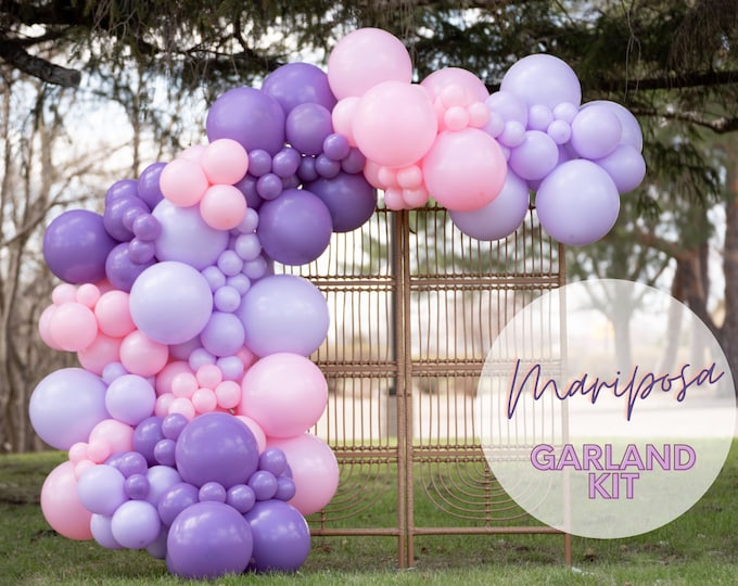 124pc Bubblegum Pink, Rose Gold Chrome, Lavender & Baby Pink Balloon ...