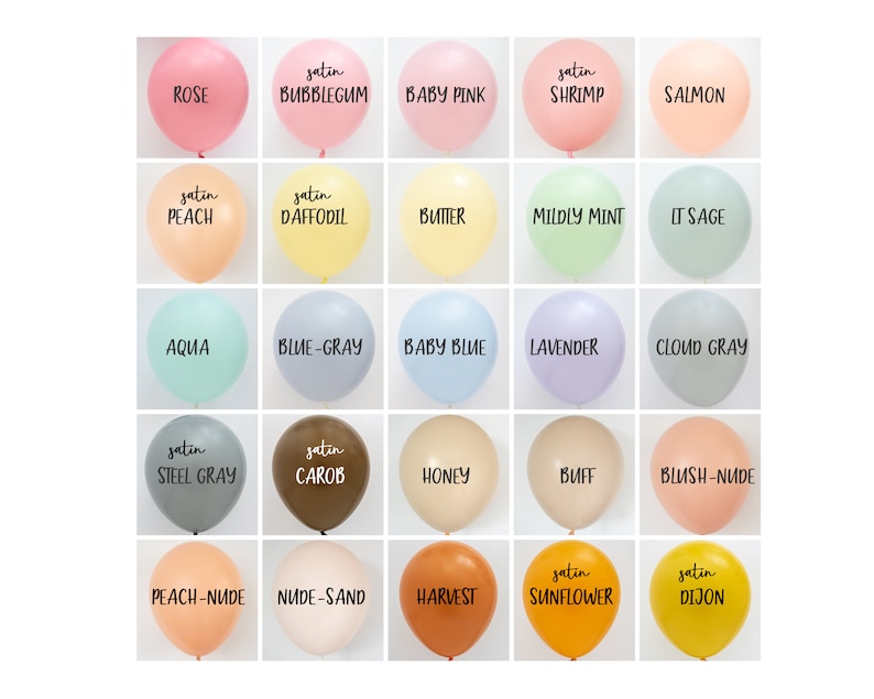 16 inch Matte Chalk Colors Latex Party Balloons X-Large | Etsy