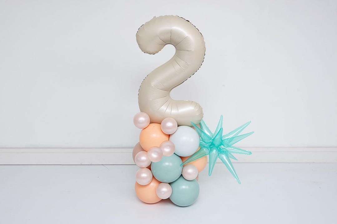 Mermaid Birthday Balloon Tower Kit: Pastel Number Decor - Etsy