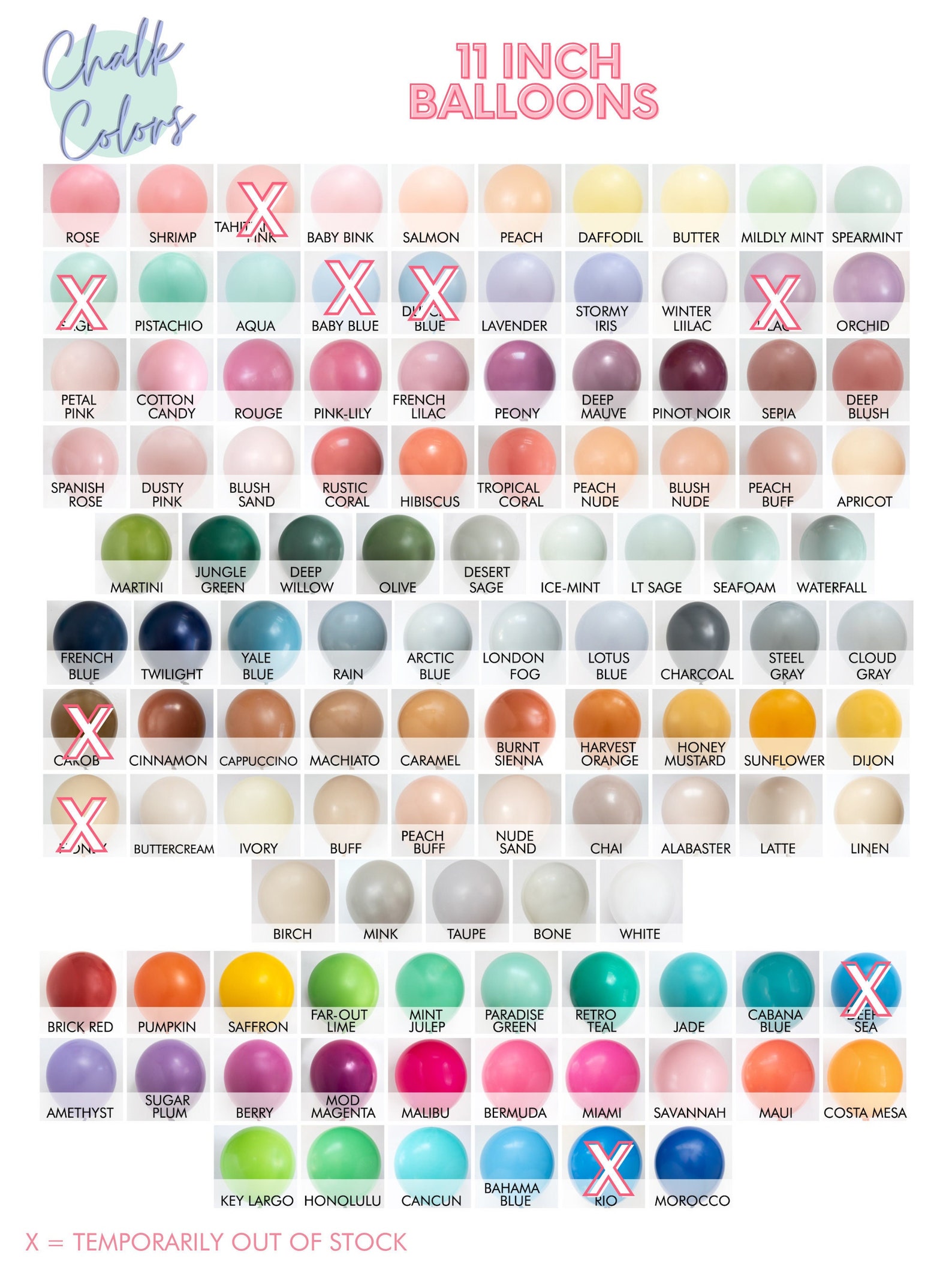 11 Balloons DOUBLE STUFF Pick Your Color Chalk Latex - Etsy