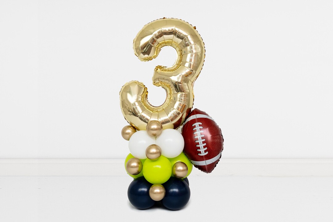 DIY Football Balloon Tower Number Kit - Pick Your Colors, Sports Party ...