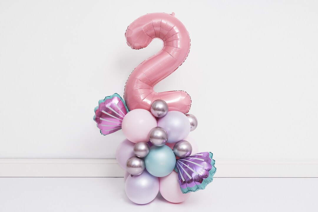 DIY Mermaid Balloon Tower Number Kit - Under the Sea Birthday Party ...