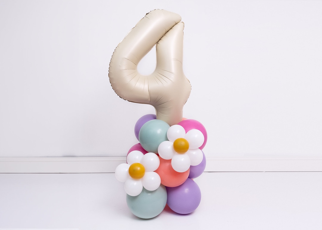 DIY Daisy Balloon Tower Number Kit - Groovy Birthday Party, Number ...