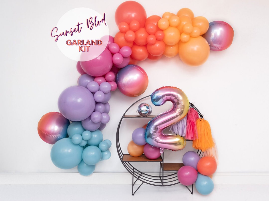 Tropical Sunset Balloon Garland Arch Kit • Summer Rainbow Garland ...