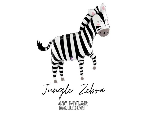 43 Jungle Zebra Mylar Balloon Foil Helium OR Air-fill - Etsy Australia