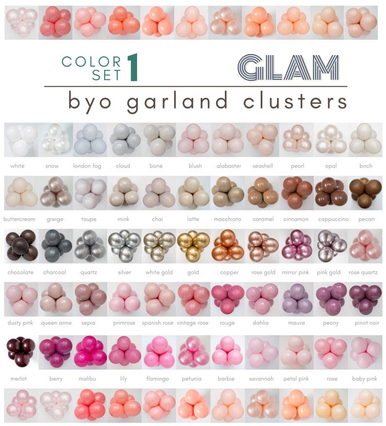 Custom Balloon Garland • Double Stuffed CHOOSE Your COLORS Latex ...