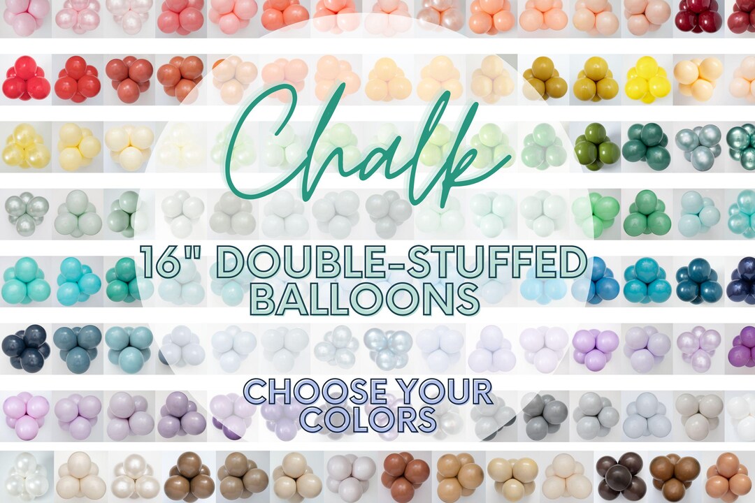 16 Inch - Matte Chalk Colors Latex Party Balloons - X-large Premium ...