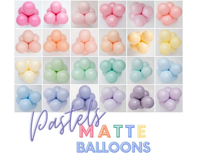 Pastel Double Stuffed Matte Balloons Premium Latex Party Balloons ...