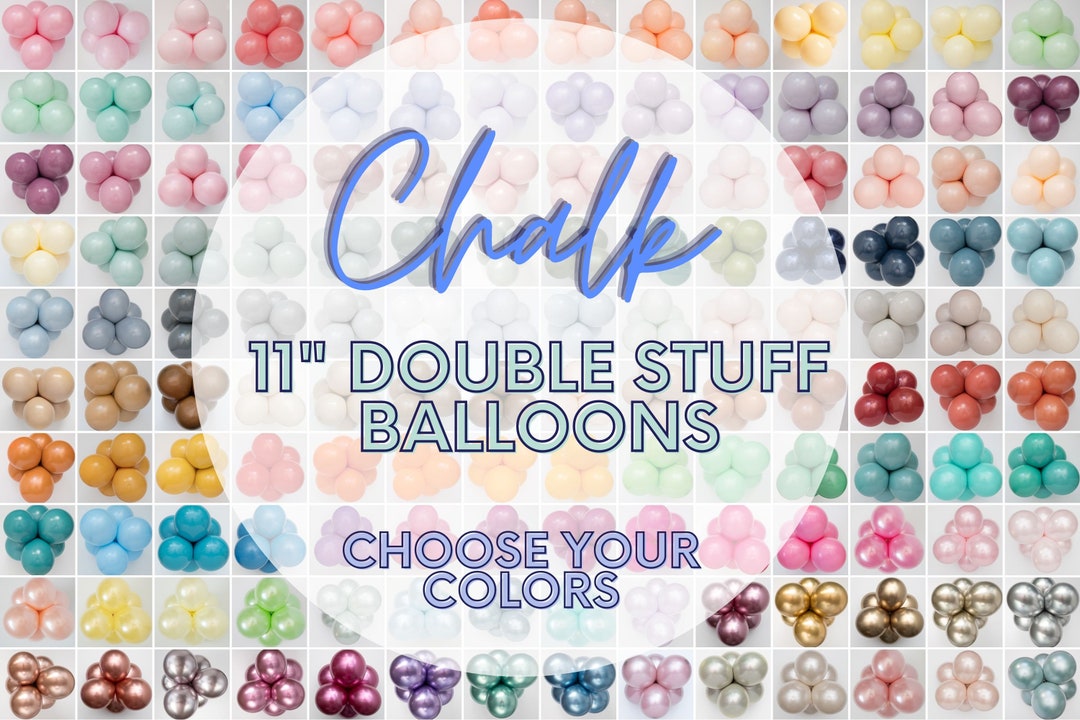 11" Balloons - DOUBLE STUFF Pick Your Color Chalk Latex Party Bouquet ...