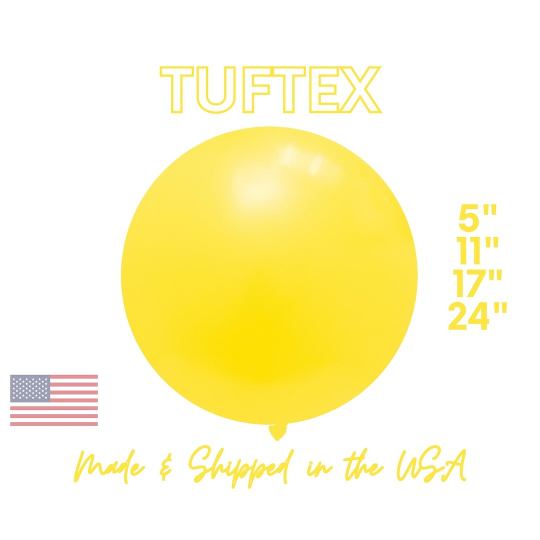 Yellow Tuftex Latex Balloons 5", 11",17",24" - Party Decor | Baby ...