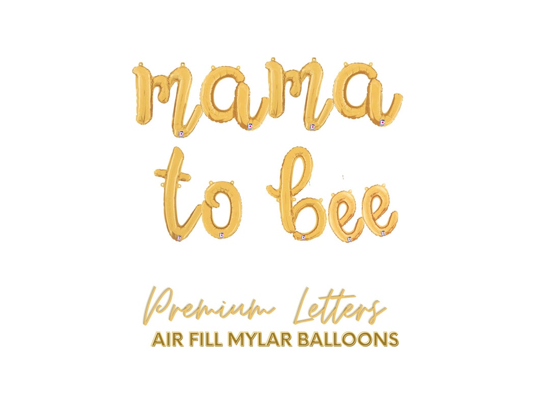 Mama to Bee 16 Inch Gold Cursive Script Letters Mylar Air Fill Foil ...