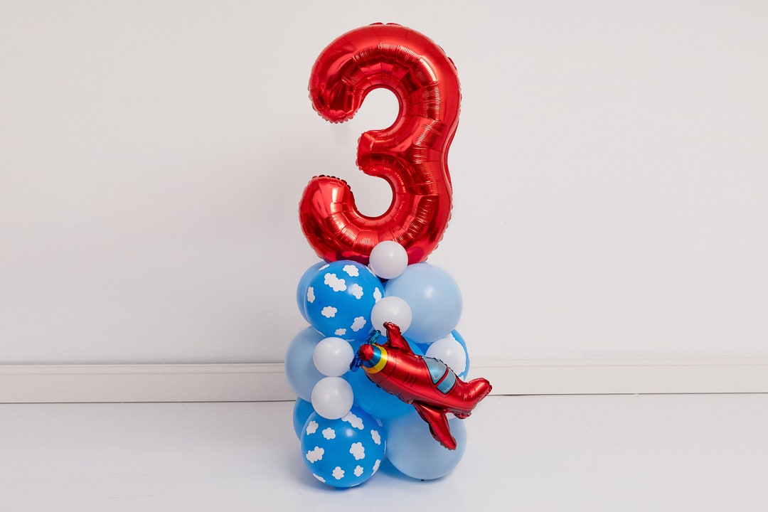 DIY Time Flies Balloon Tower Number Kit - Vintage Airplane Birthday ...