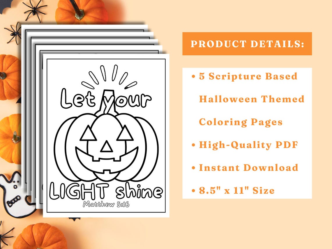 Christian Halloween Coloring Pages, Fall Scripture Coloring, Printable ...