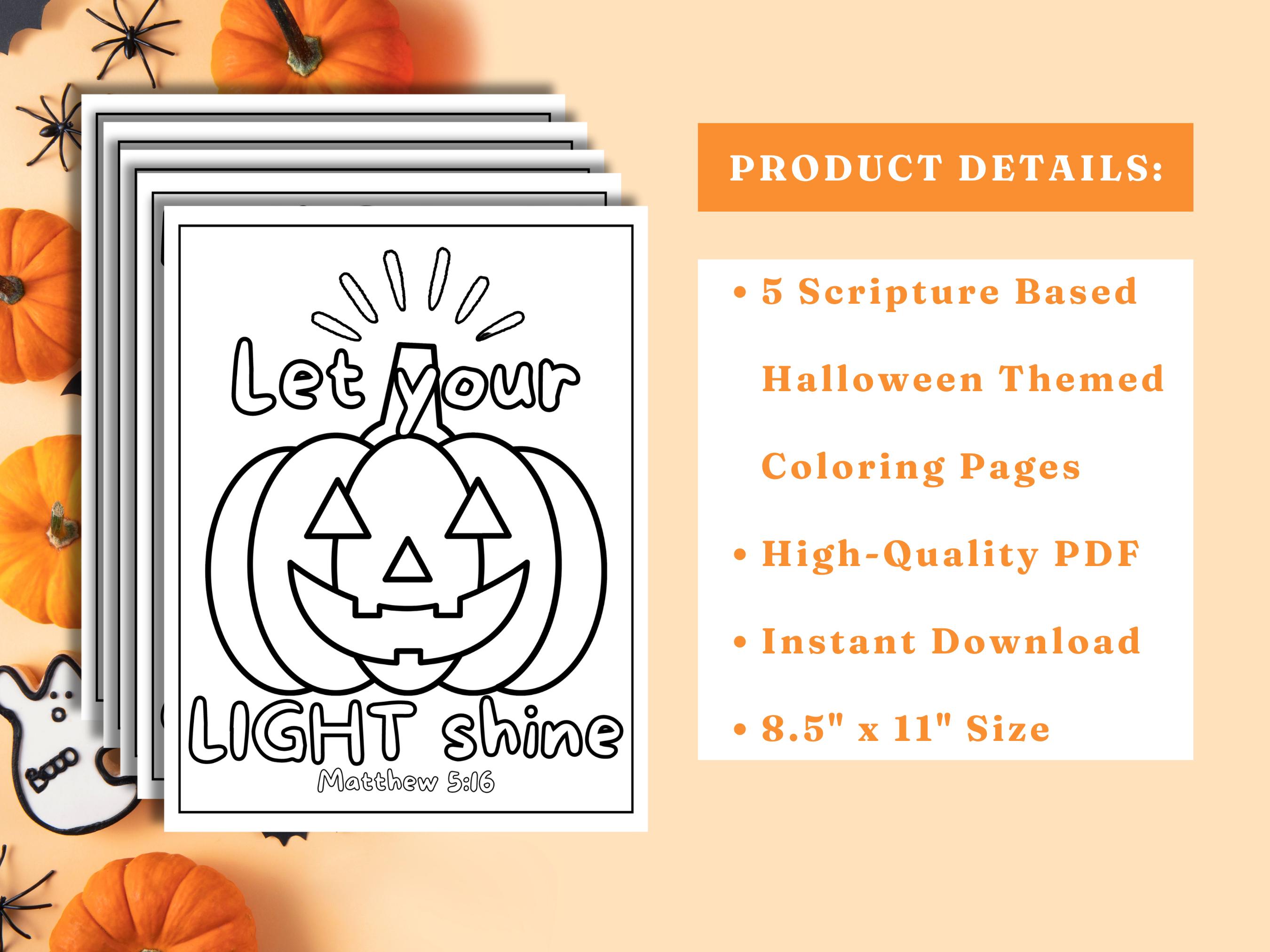 Christian Halloween Coloring Pages, Fall Scripture Coloring, Printable ...