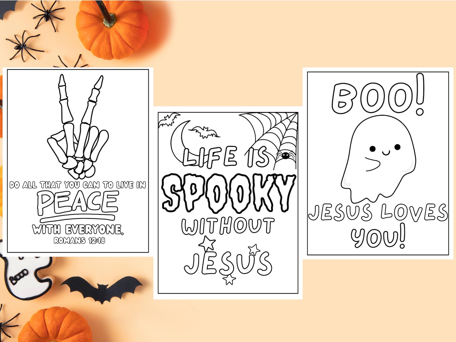 Christian Halloween Coloring Pages, Fall Scripture Coloring, Printable ...