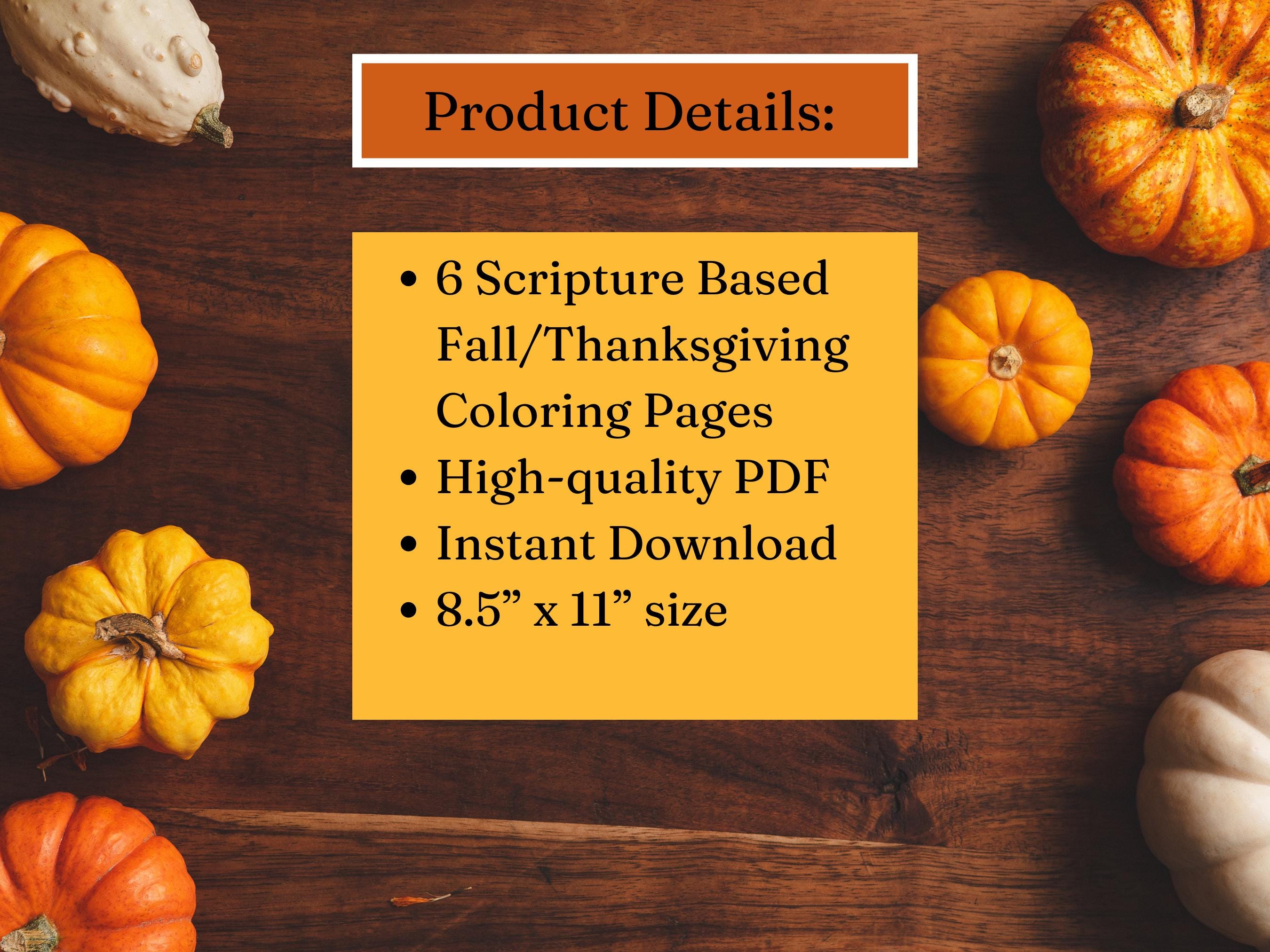 Thankful Fall Coloring Pages, Scripture Themed Fall Coloring Sheets ...