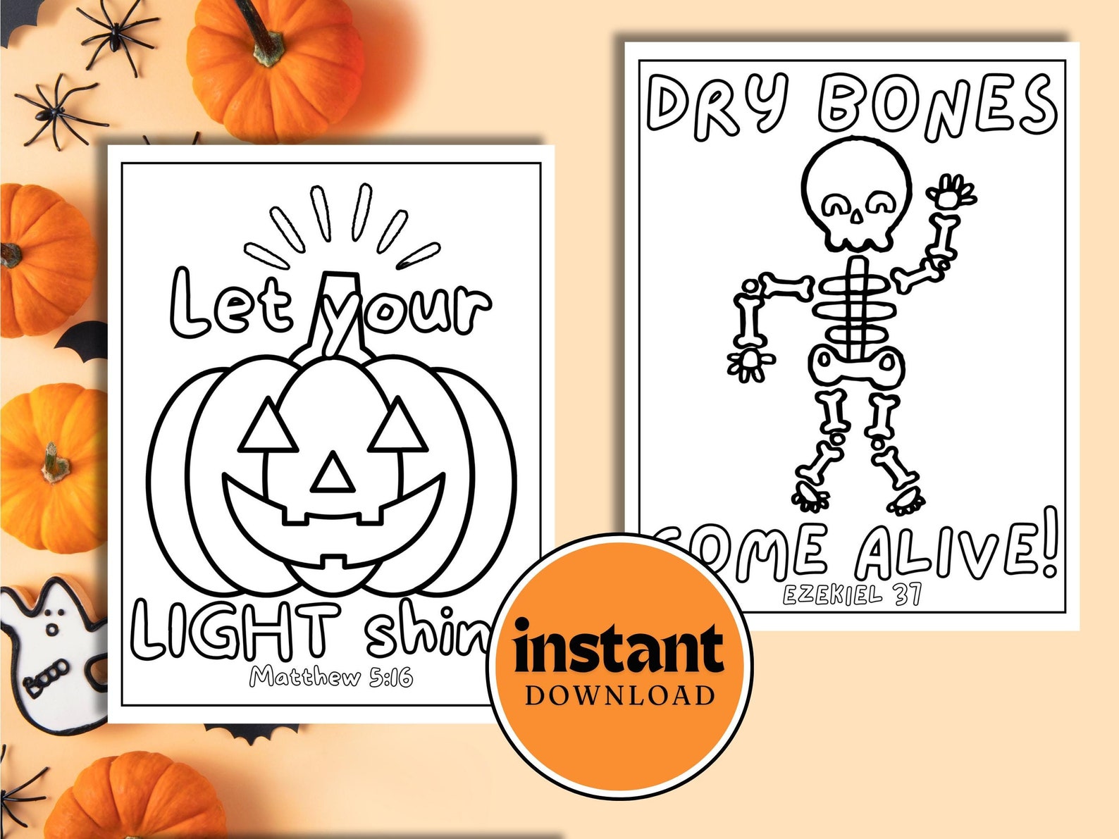 Christian Halloween Coloring Pages, Fall Scripture Coloring, Printable ...