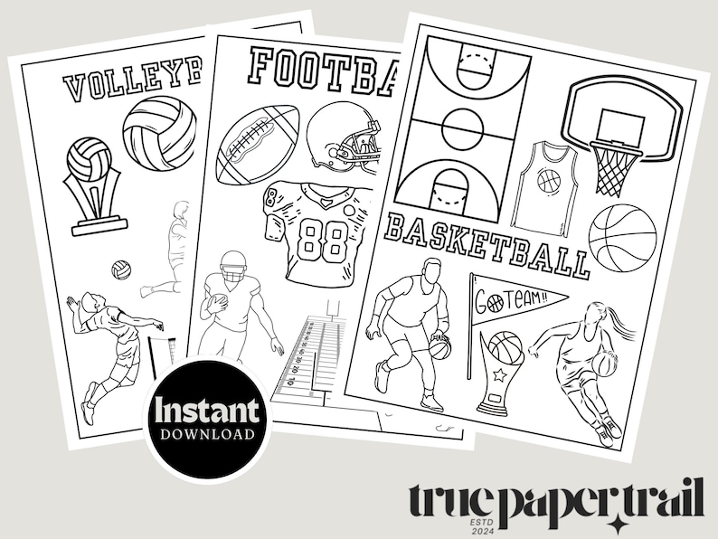 Sports Coloring Pages, Basketball, Tennis, Hockey, Baseball, Volleyball ...