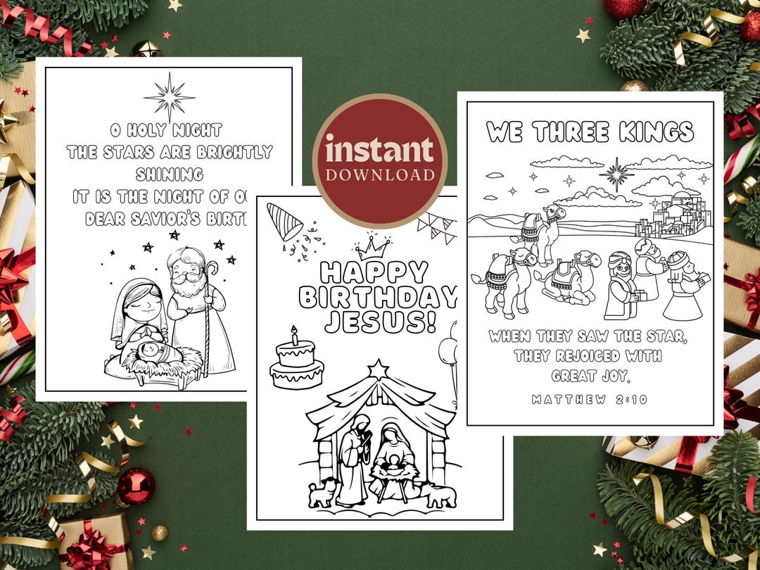 Christ-centered Christmas Coloring - Etsy