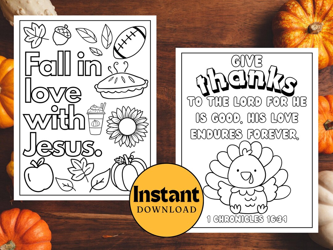 Thankful Fall Coloring Pages, Scripture Themed Fall Coloring Sheets ...