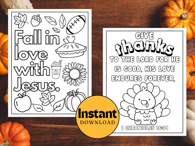 Thankful Fall Coloring Pages, Scripture Themed Fall Coloring Sheets ...