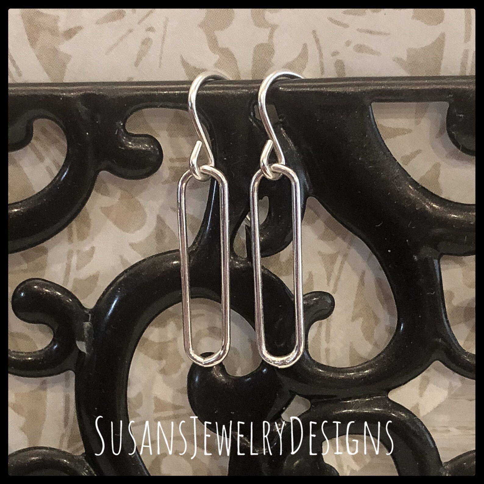 Paperclip earrings sterling silver jewelry gift for her | Etsy