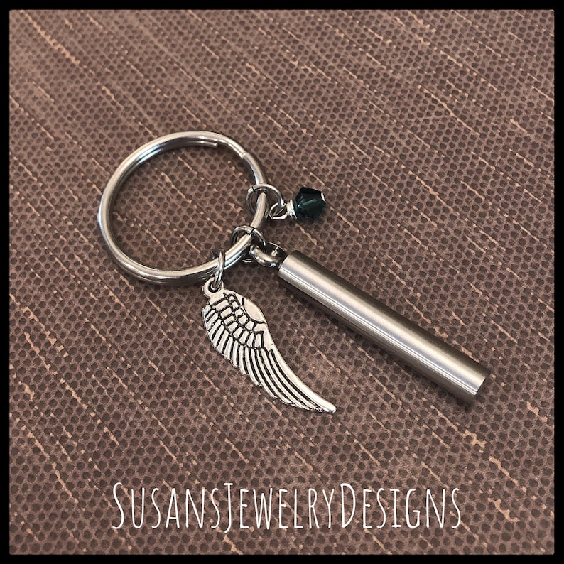 Custom Angel Wing Urn Keychain Stainless Steel Cylinder Urn - Etsy