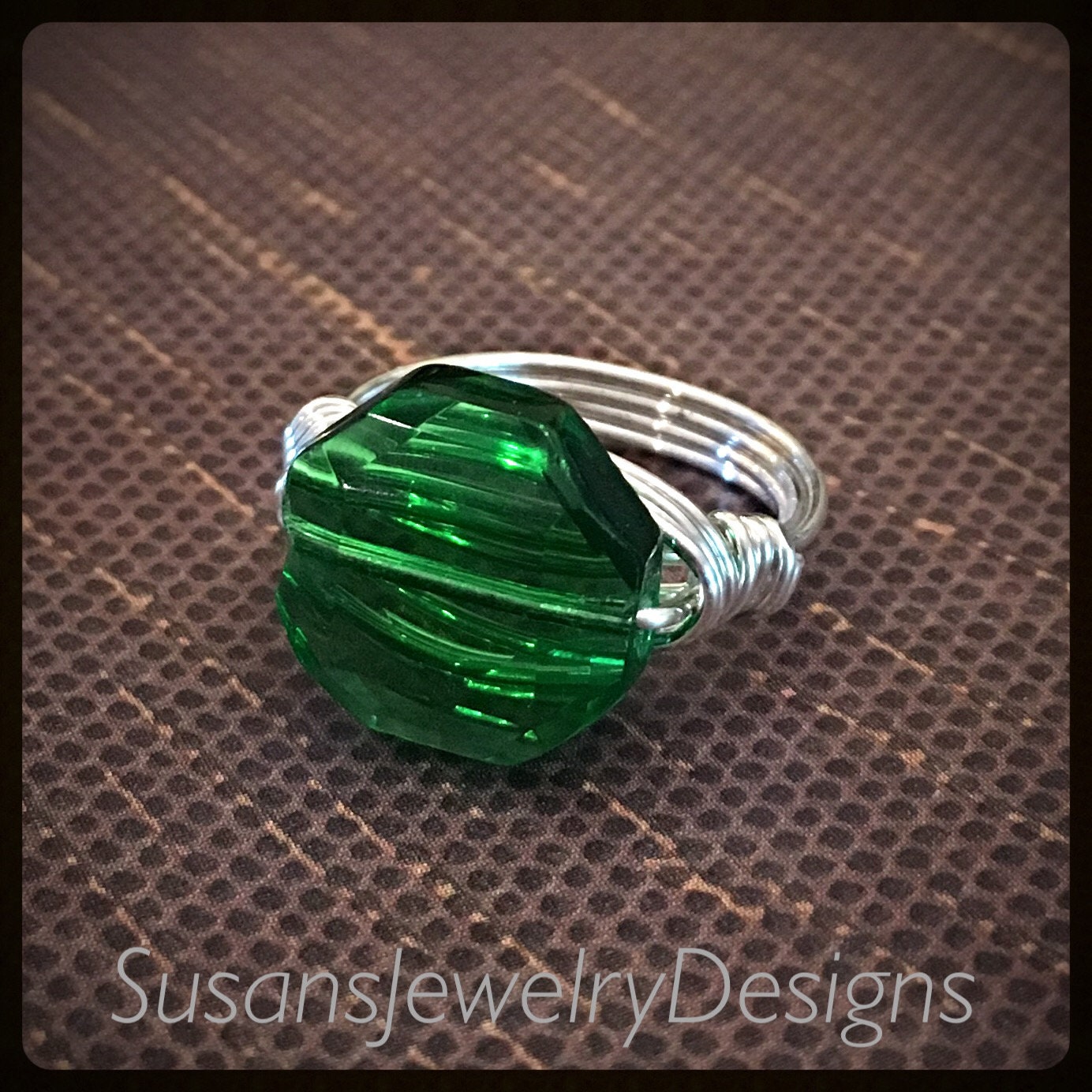 Vibrant green ring green jewelry custom size ring gift for | Etsy