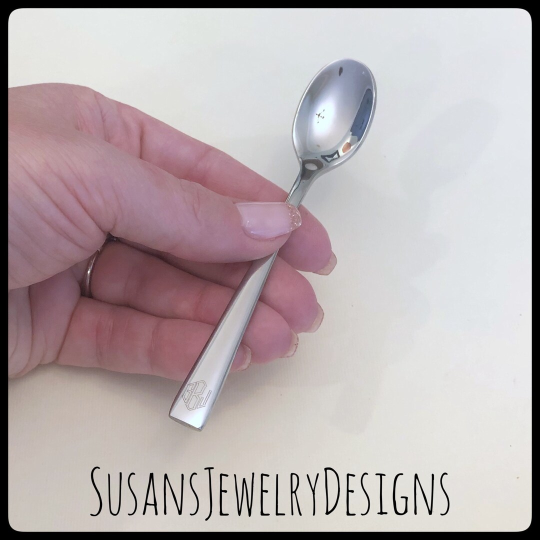 Engraved Baby Spoon, Monogram Baby Shower Gift, Stainless Steel, New ...