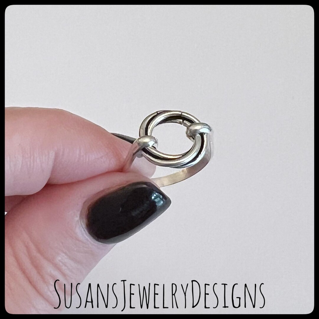 Custom Open Circle Ring, Sterling Silver, Personalized Sizing, Circle ...