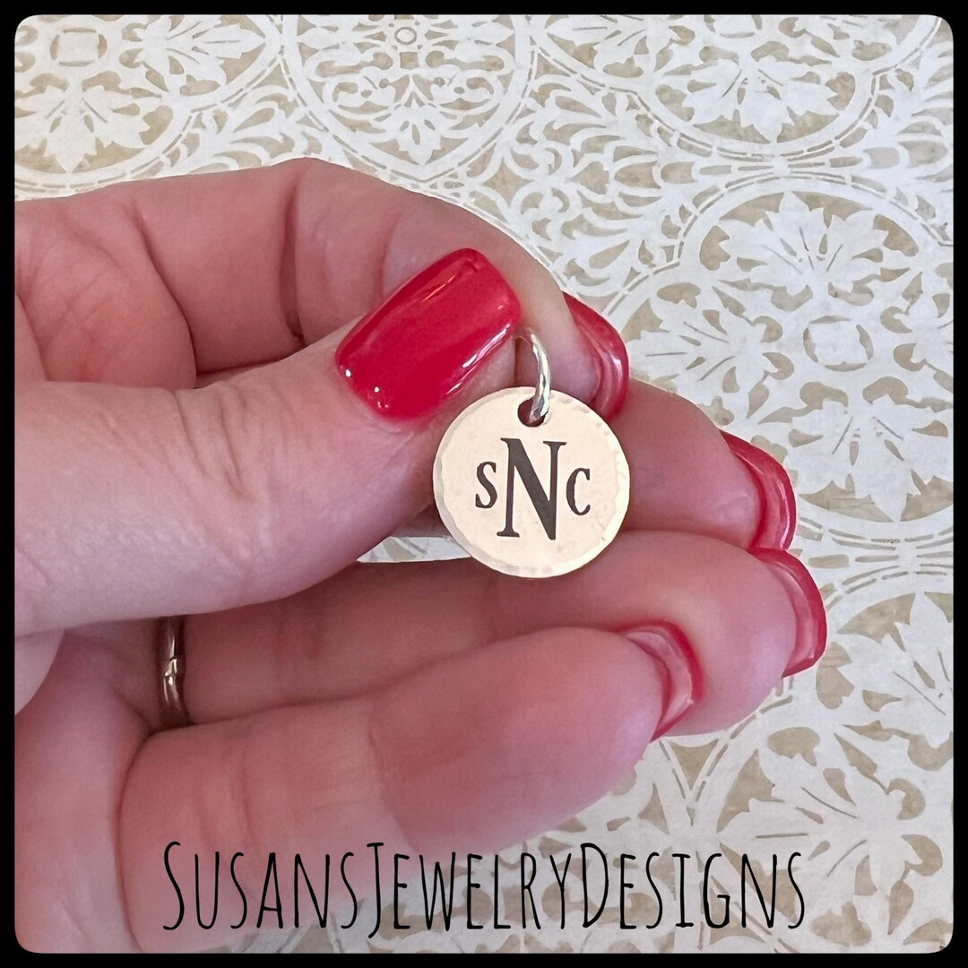 Custom Laser Engraved Disc, European Bracelet Charm, Sterling Silver ...