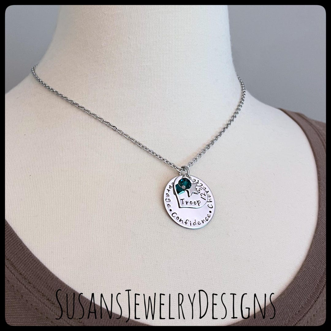 Custom Courage Confidence Character Necklace, Troop Den Pack Bridging ...