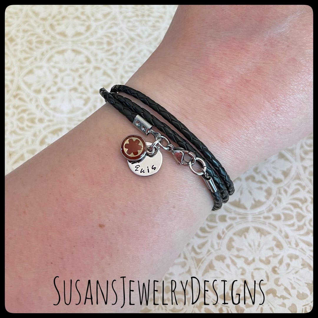 Custom Medical Alert Bracelet, Leather Medical ID, Stainless Steel ...