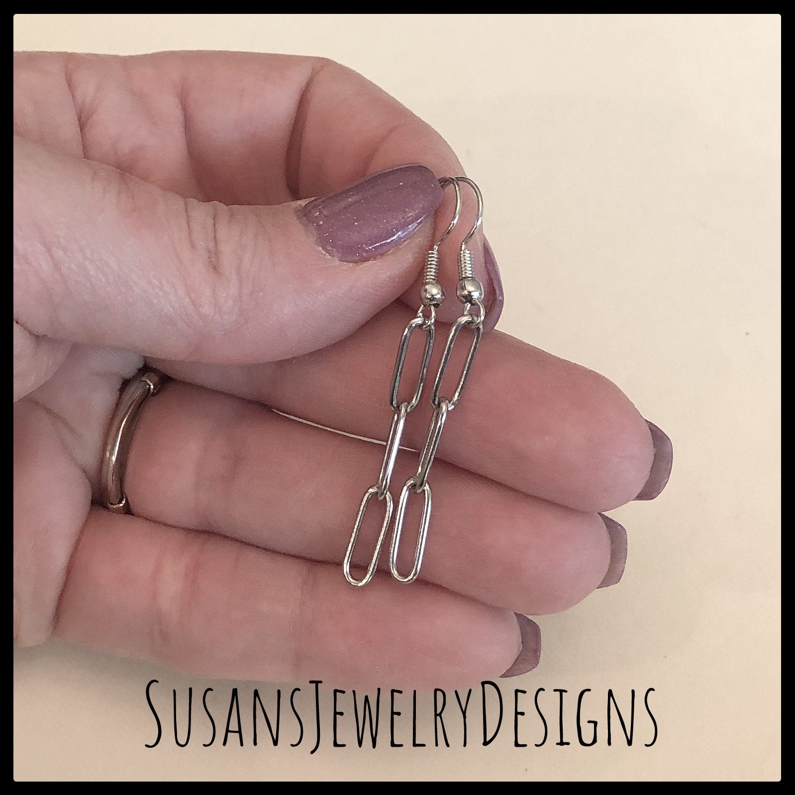 Paperclip Earrings Stainless Steel Jewelry Gift for Her | Etsy