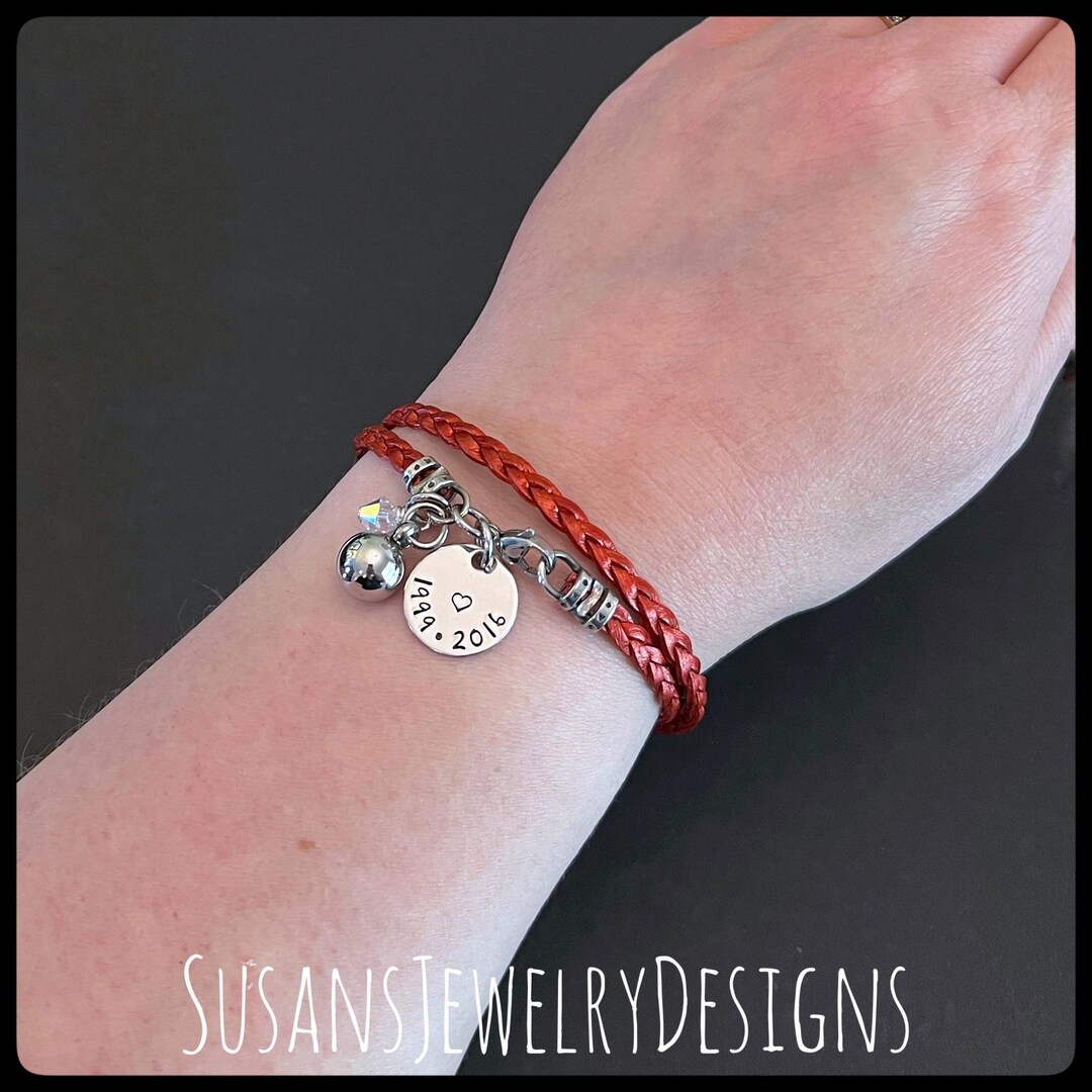Custom Stamped Tiny Ball Urn Bracelet, Stainless Steel, Personalized ...