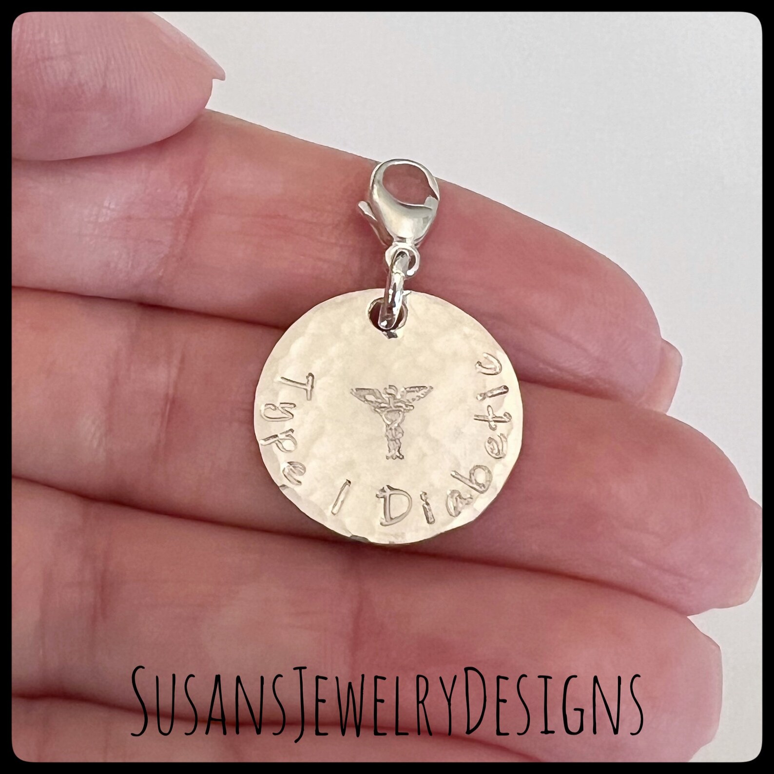 Custom Medical Alert Clip on Charm, Sterling Silver Medical Id, Medical ...