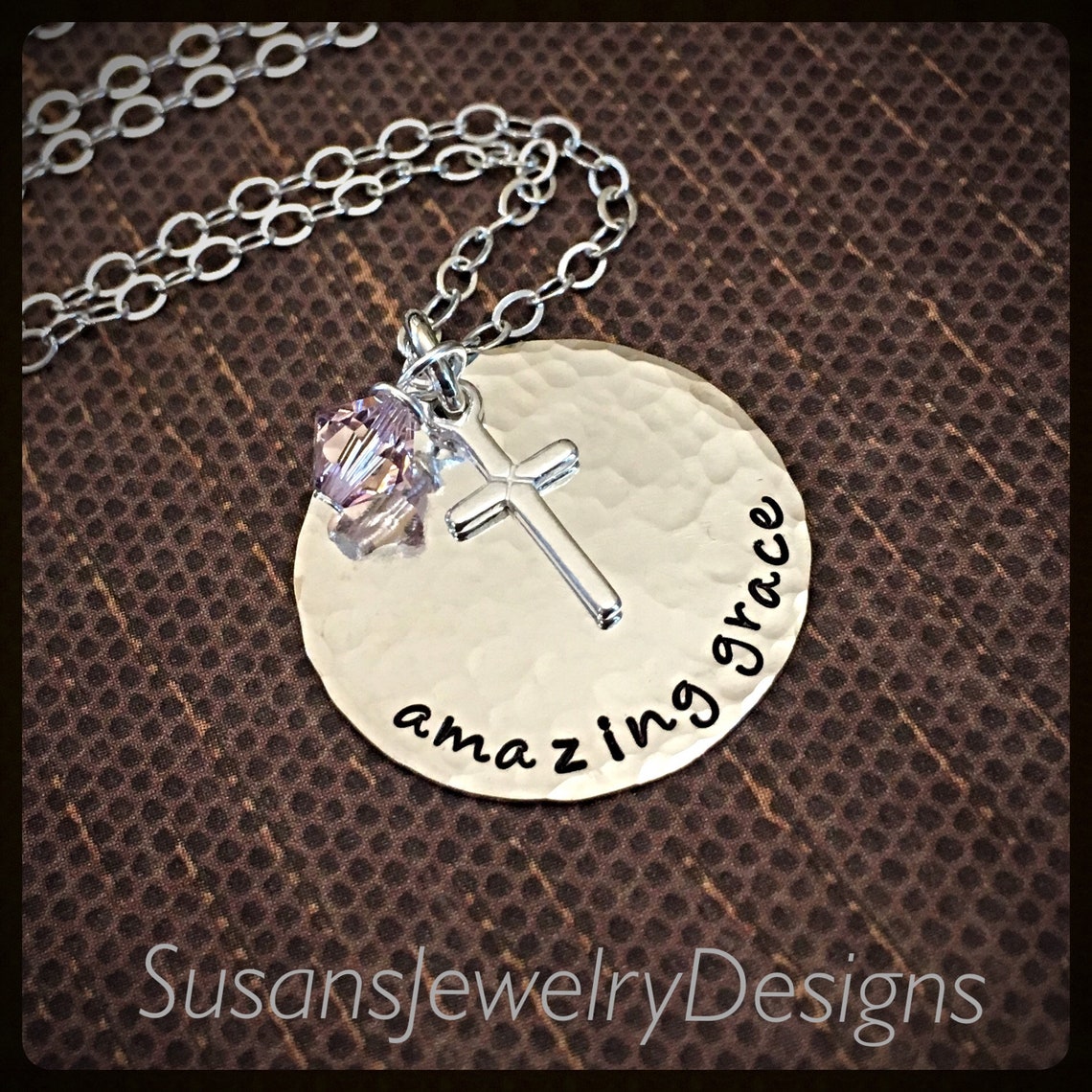 Amazing grace necklace sterling silver necklace Christian | Etsy