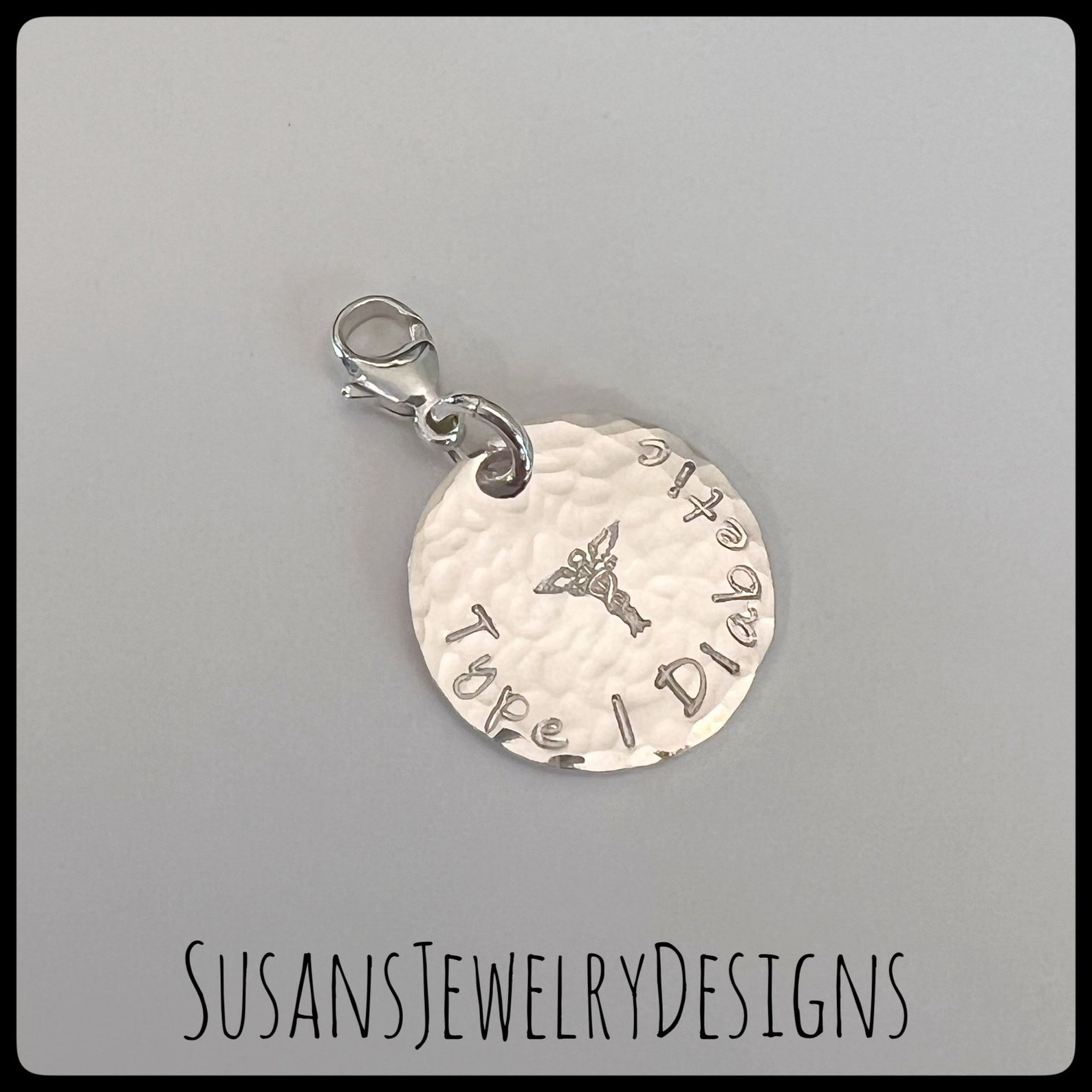 Custom Medical Alert Clip on Charm, Sterling Silver Medical Id, Medical ...