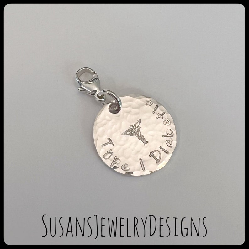 Custom Medical Alert Clip on Charm, Sterling Silver Medical Id, Medical ...