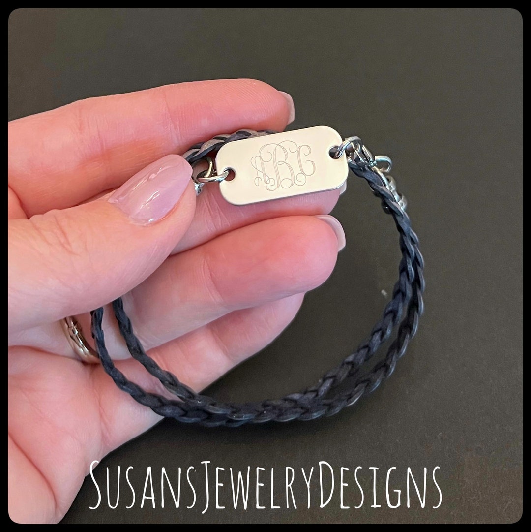 Custom Monogram Bracelet Gift for Her Initial Bracelets - Etsy