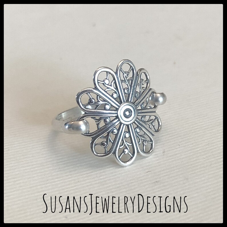 Mandala Ring Sterling Silver Jewelry Custom Ring Size Gift - Etsy