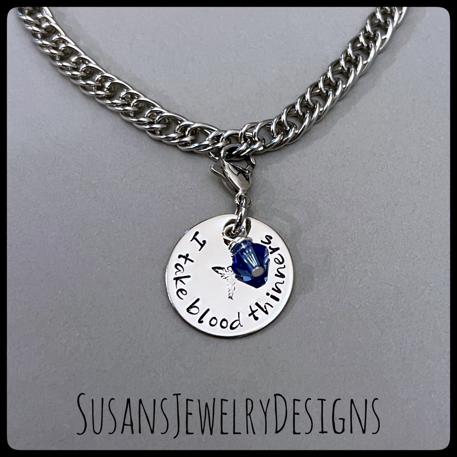 Custom Medical Alert Clip on Charm, Medical ID Clip, Stainless Steel ...